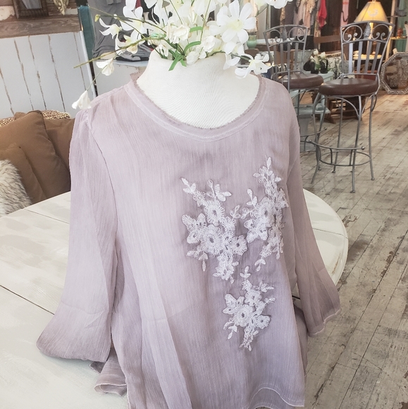 Pretty Angel | Tops | Pretty Angel Flowy Beigetaupe Nwt Top | Poshmark